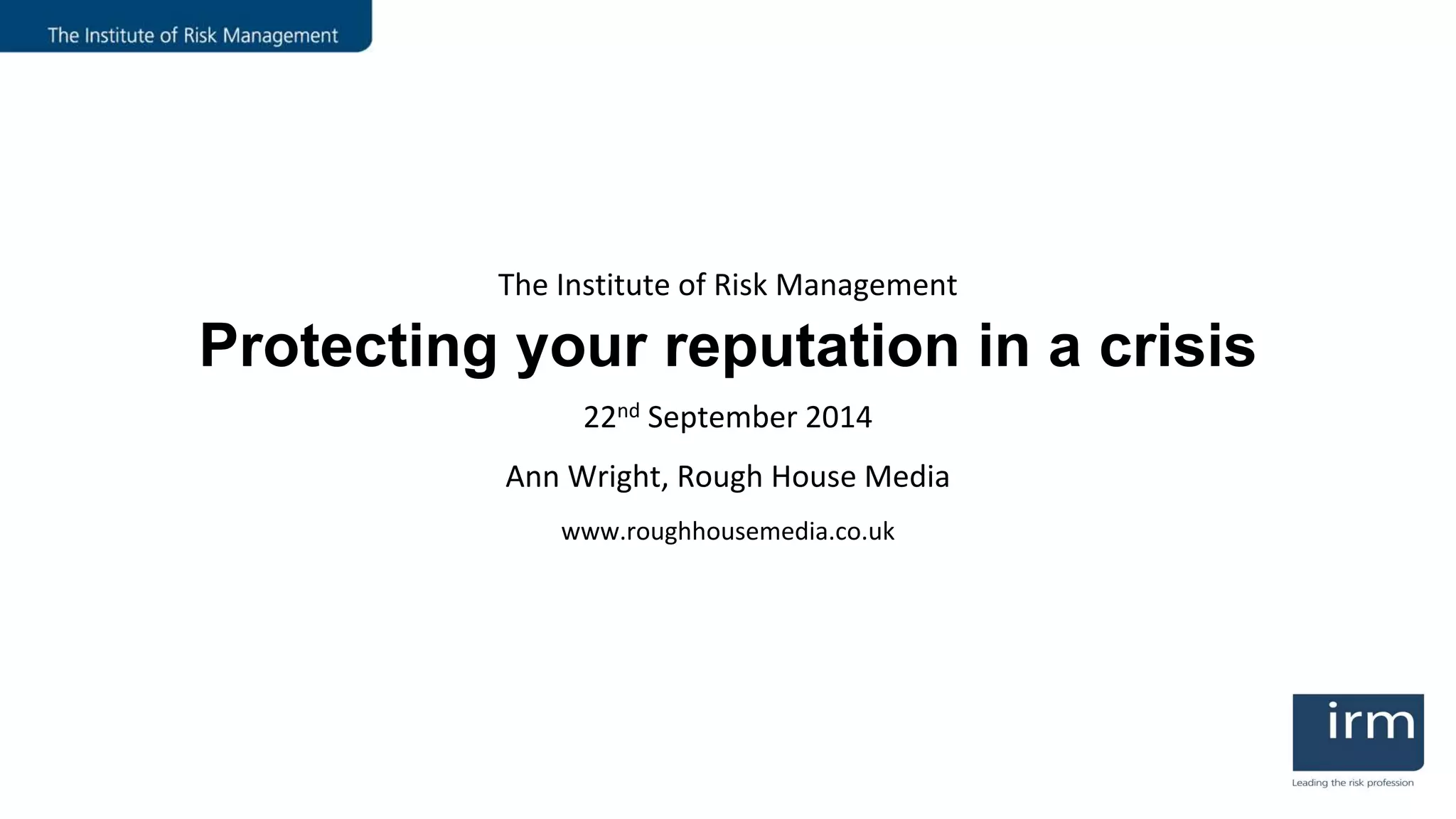 Protect Reputation Crisis Communications Plan | PPT