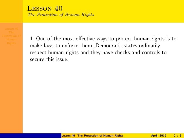 The Protection of Human Rights