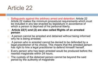 Protection Against Arrest and Detention art 2223 and 24.pptx