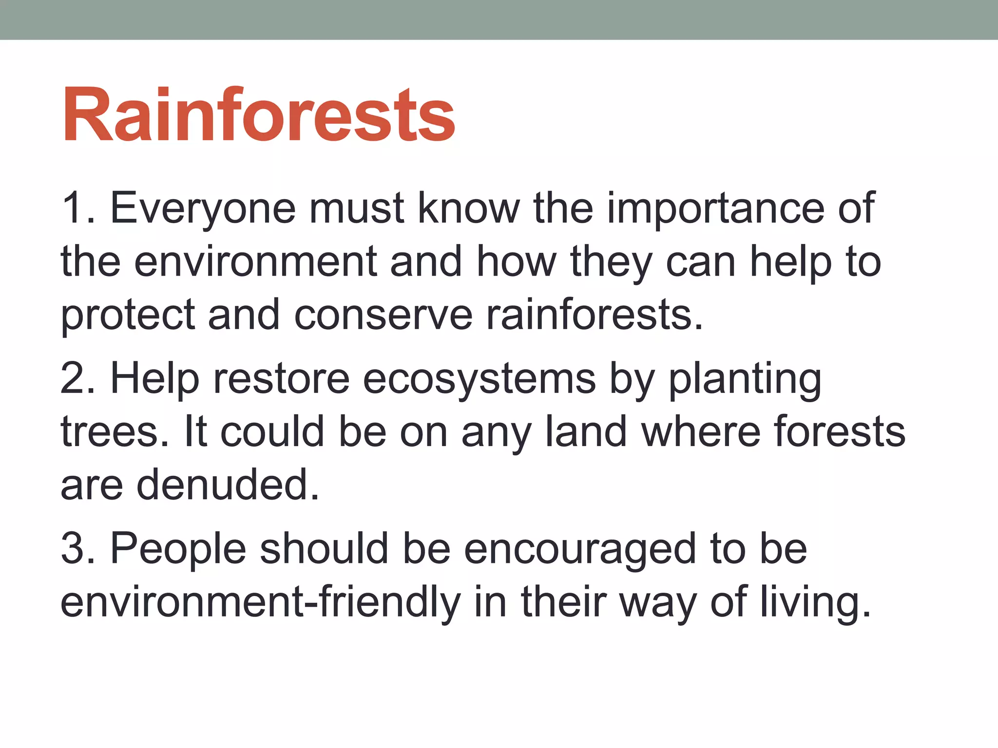 Protection and conservation of tropical rainforest, coral | PPTX