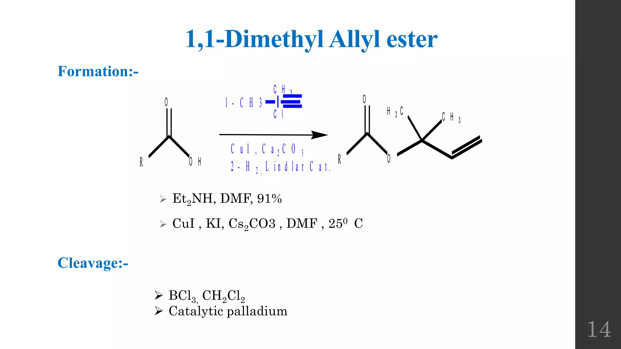 Protection and deprotection of carboxylic acid | PPTX