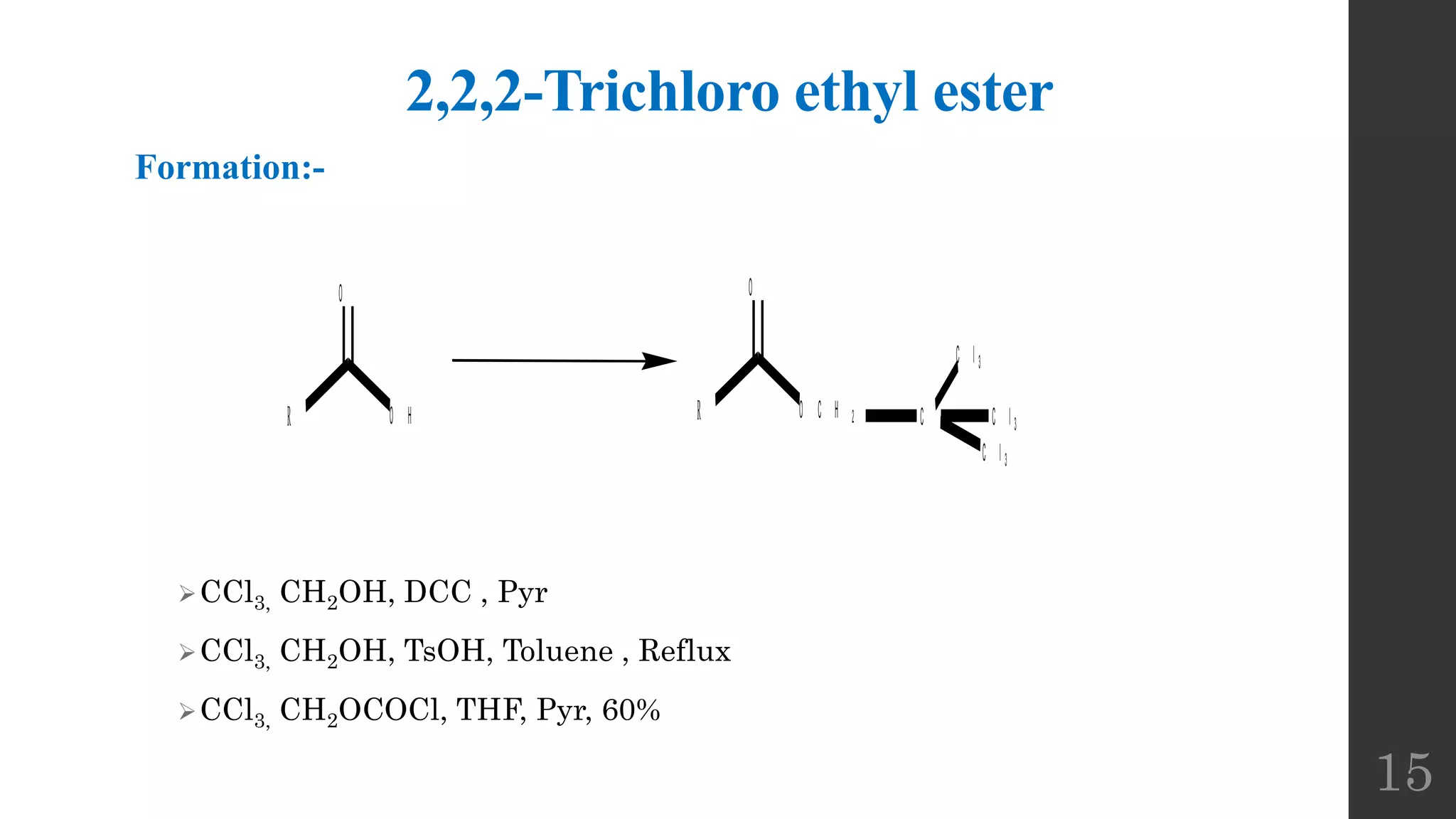 Protection and deprotection of carboxylic acid | PPTX