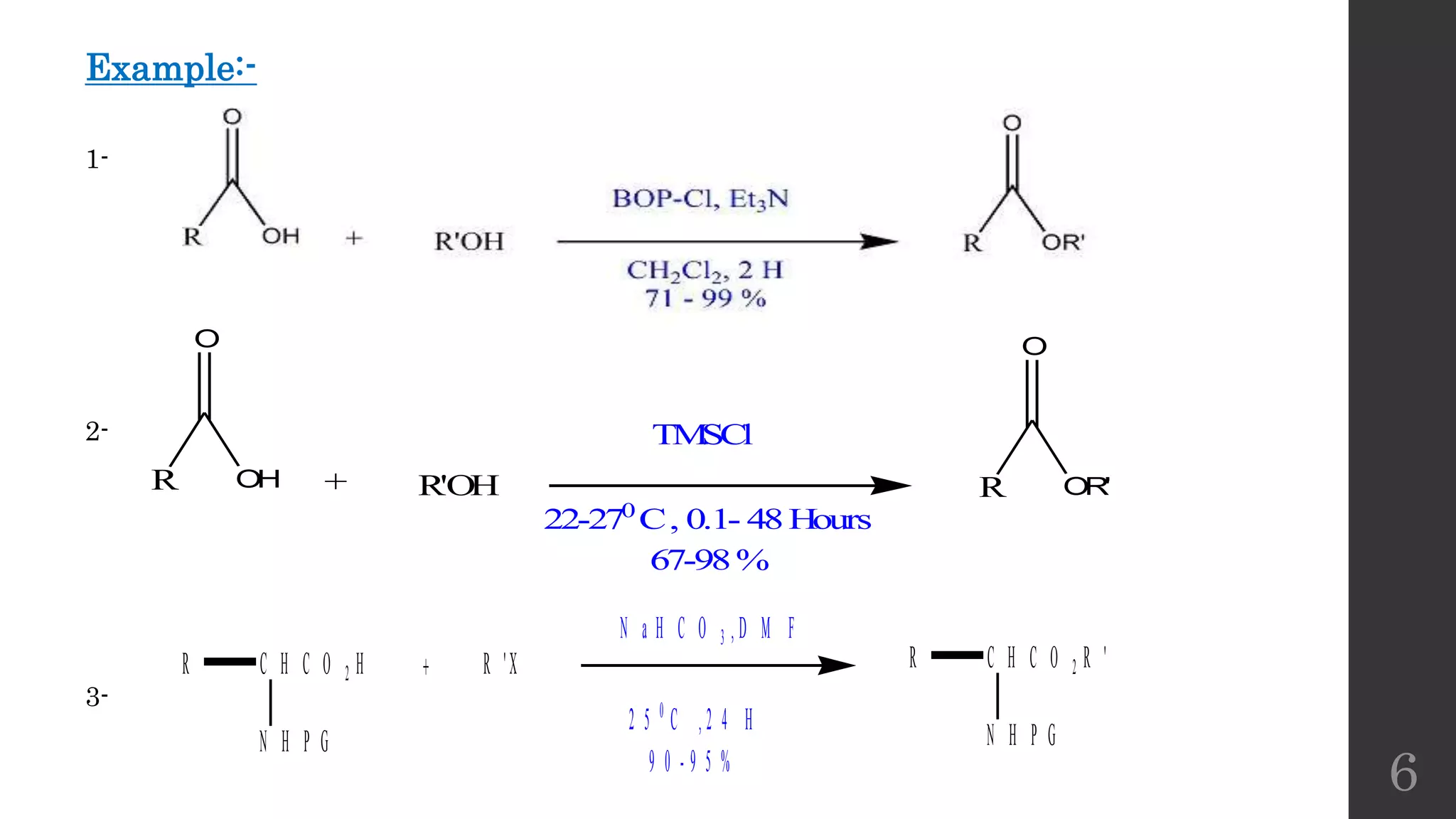 Protection and deprotection of carboxylic acid | PPTX