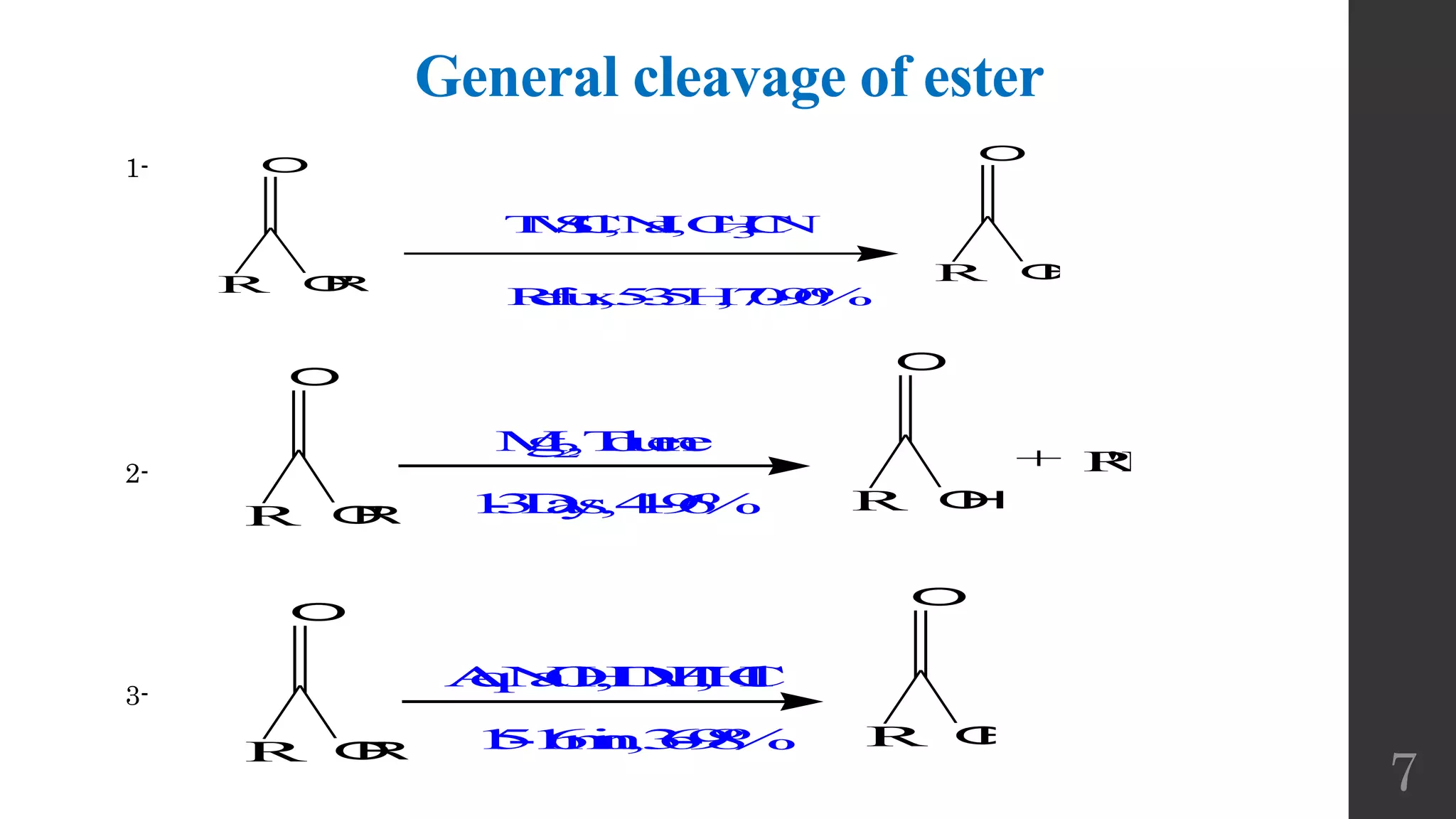 Protection and deprotection of carboxylic acid | PPTX