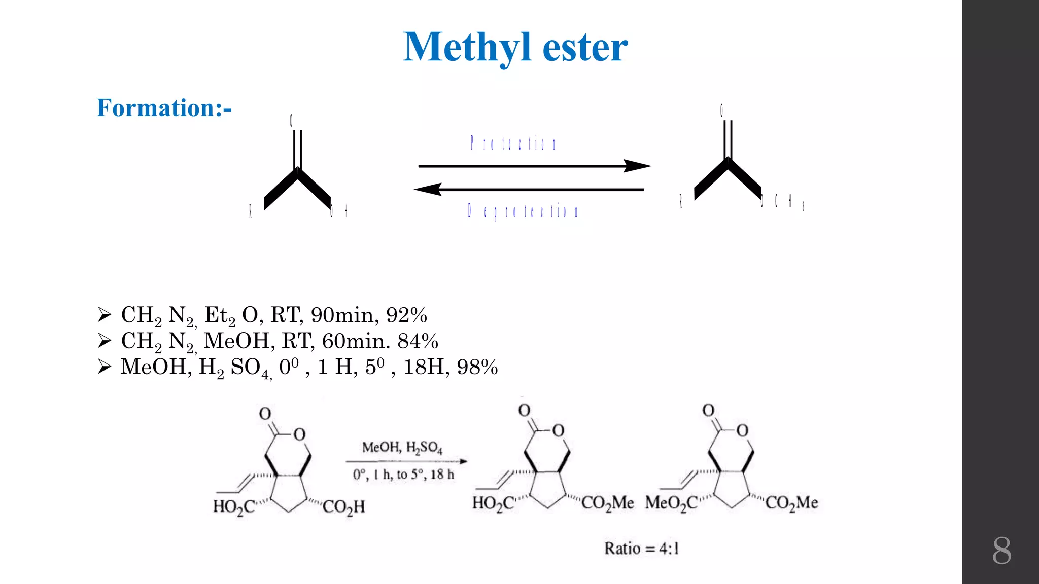 Protection and deprotection of carboxylic acid | PPTX