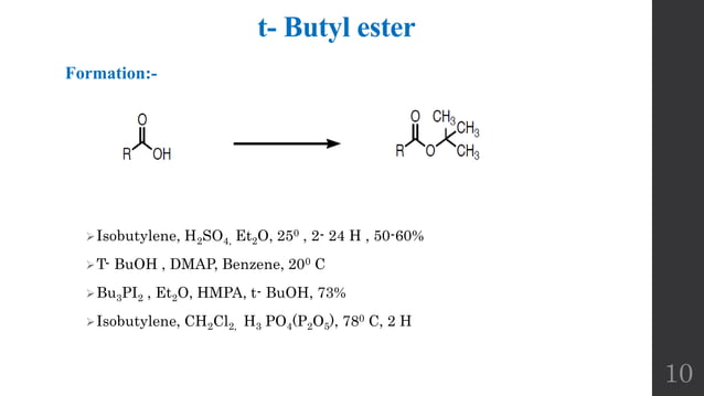 Protection and deprotection of carboxylic acid | PPTX | Chemistry | Science