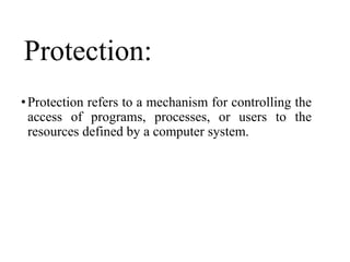 Protection and security of operating system | PPTX