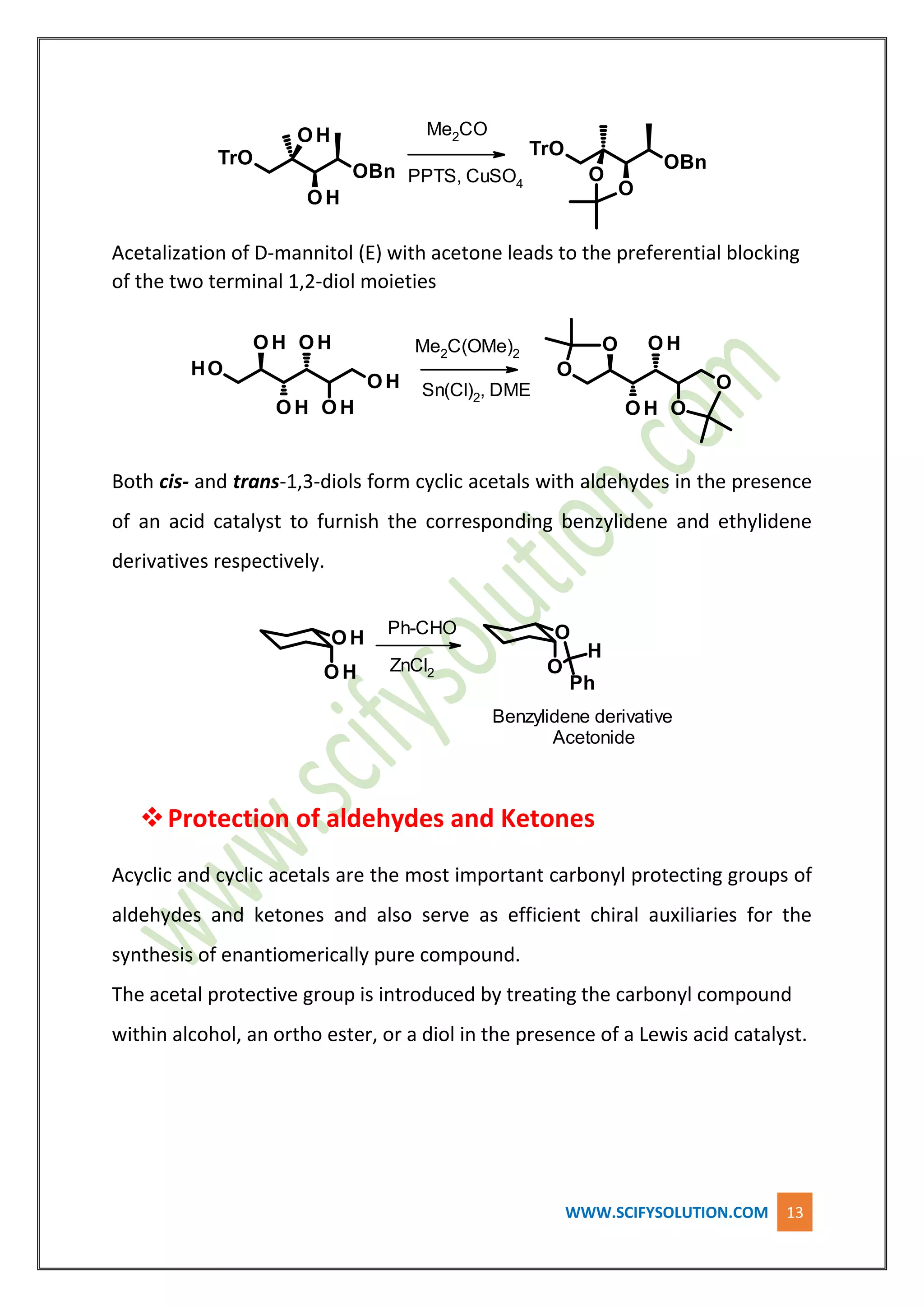 Protection and deprotection of functional groups and it application in ...
