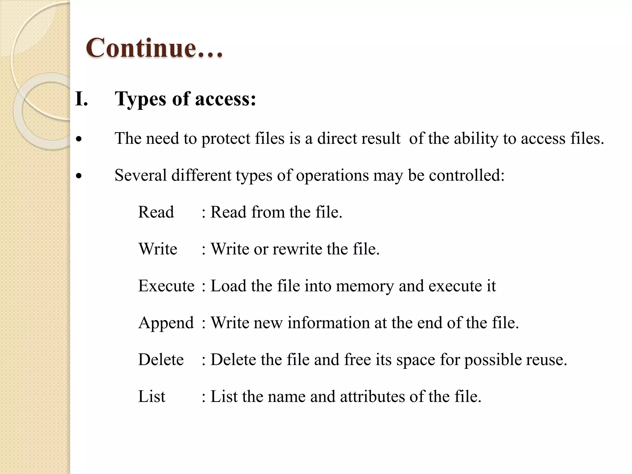 Protection, directory implementation | PPTX