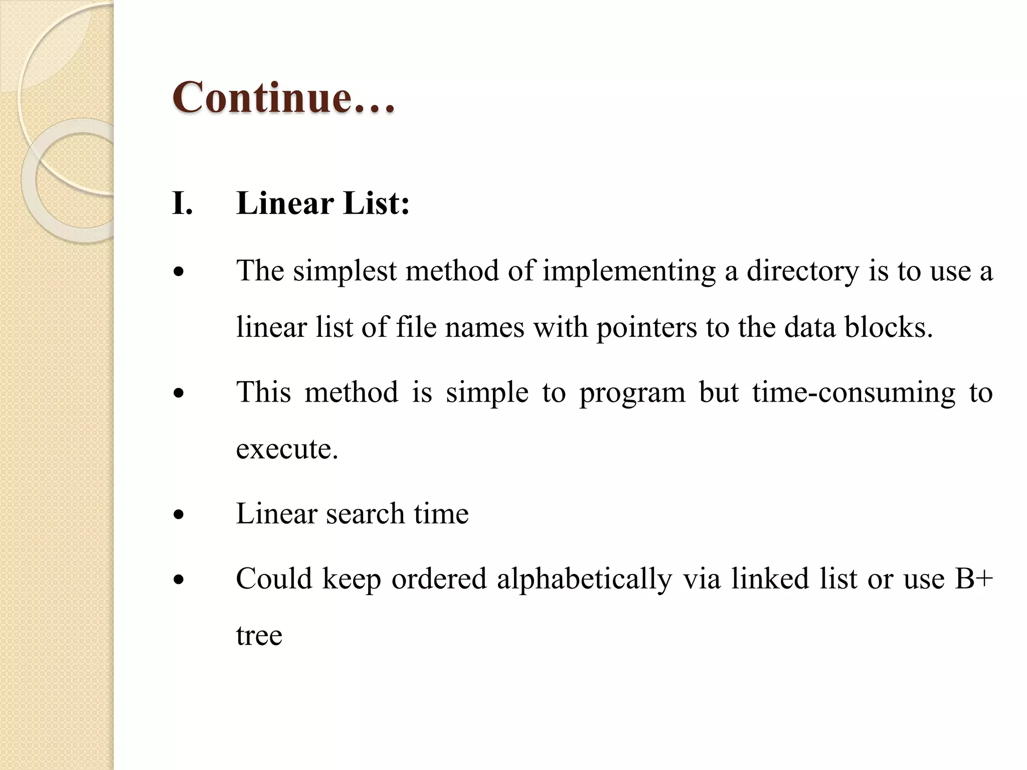 Protection, directory implementation | PPTX