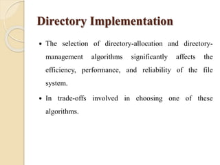 Protection, directory implementation | PPTX