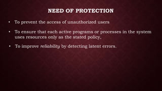 Protection Domain and Access Matrix Model -Operating System | PPTX