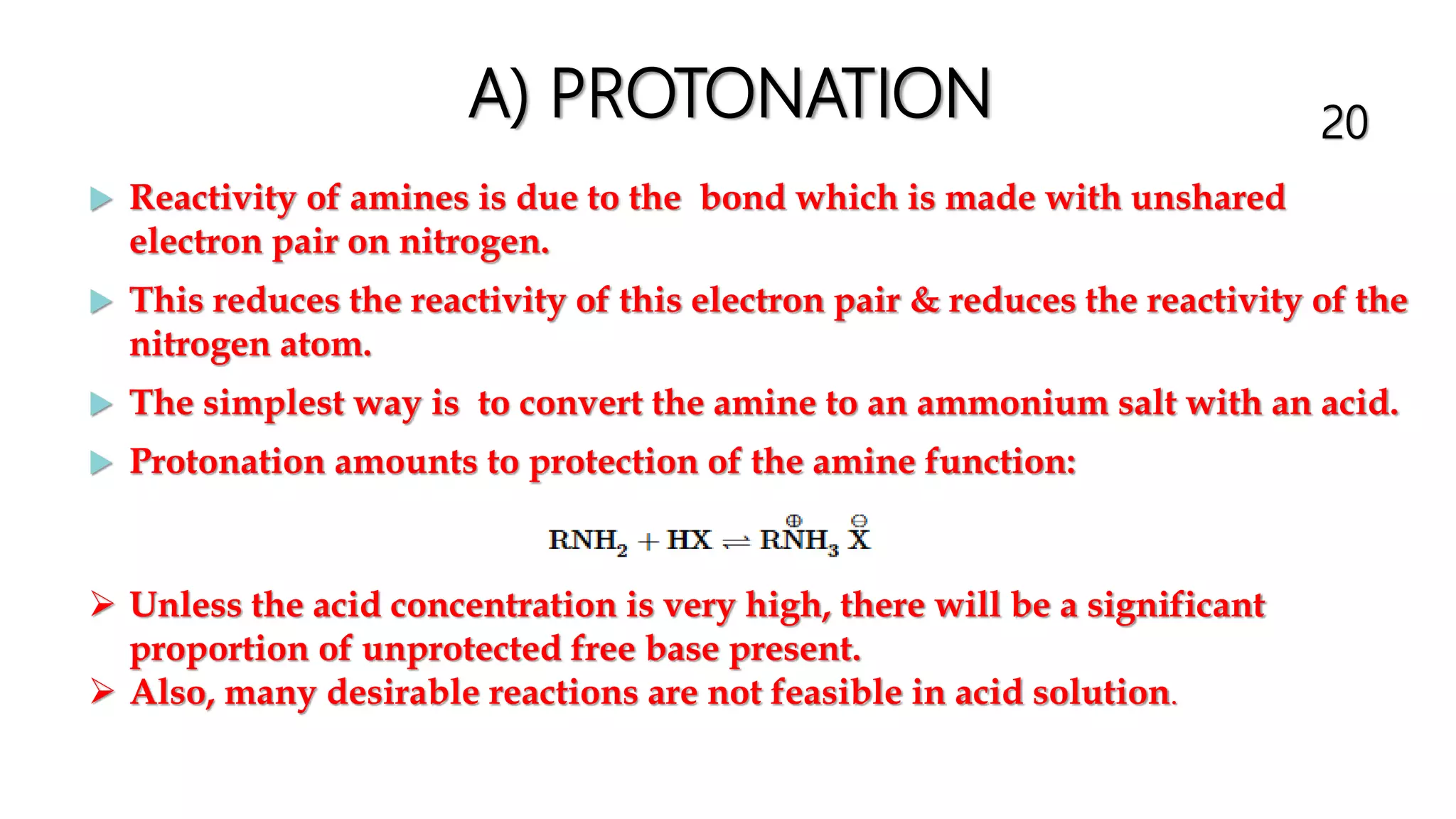 Protection for carboxylic group & Protection for the Amino group | PPTX