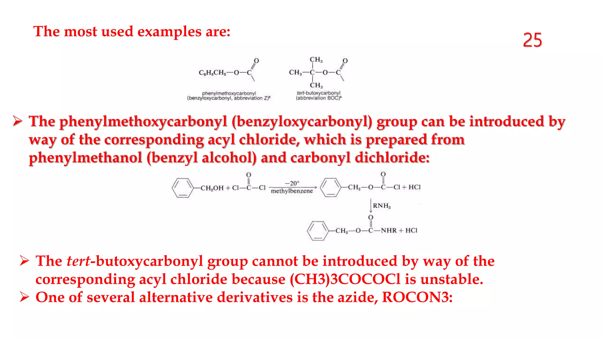 Protection for carboxylic group & Protection for the Amino group | PPT ...