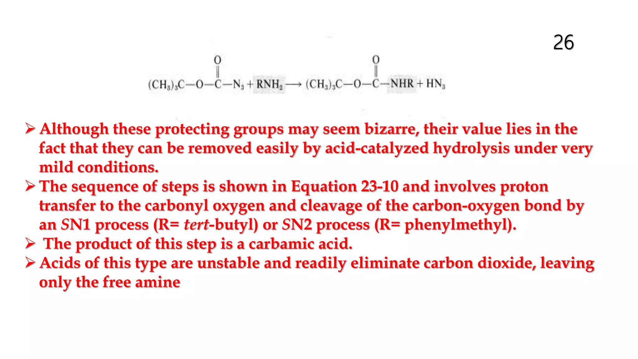 Protection for carboxylic group & Protection for the Amino group | PPTX