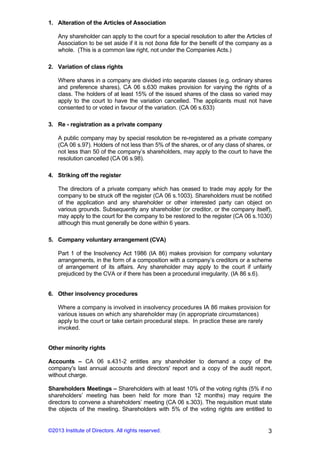 Protection for minority shareholders | PDF