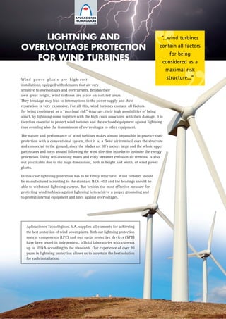 Lightning Protection for Wind Turbines | PDF