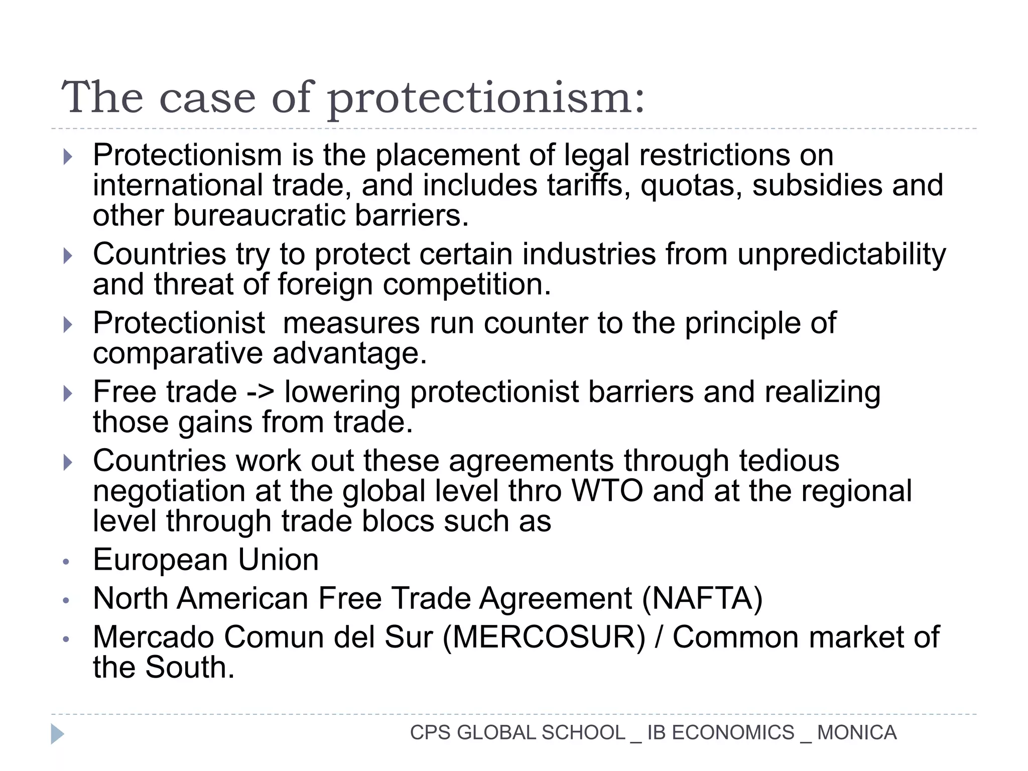 Protectionism - IB Economics | PPTX