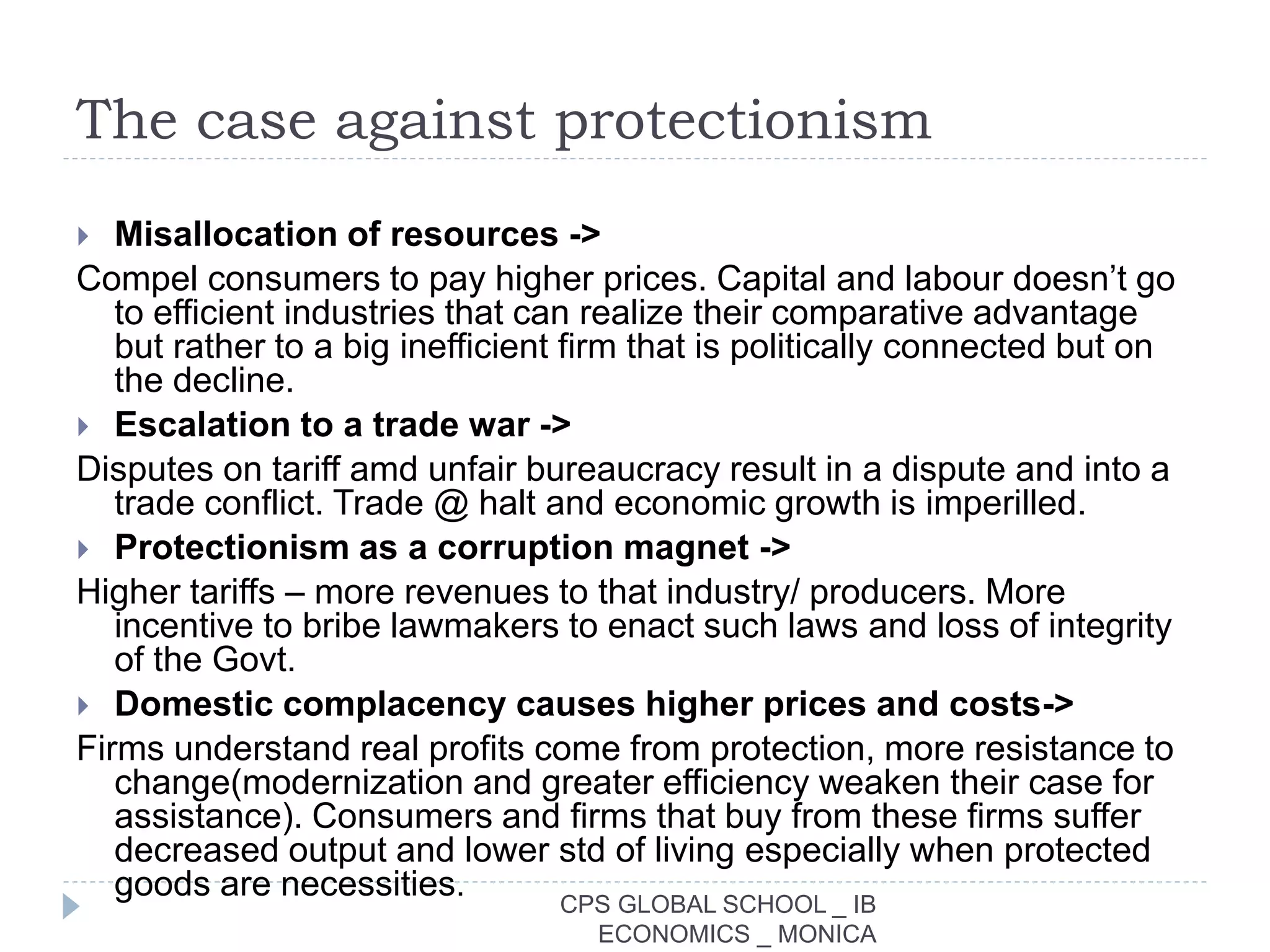 Protectionism - IB Economics | PPTX