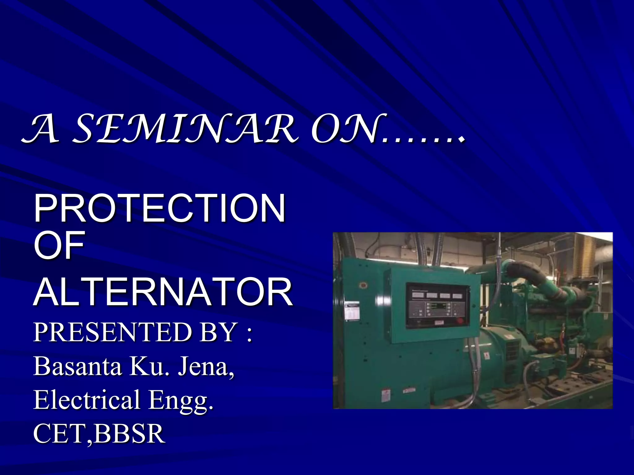 Protection of alternator | PPTX