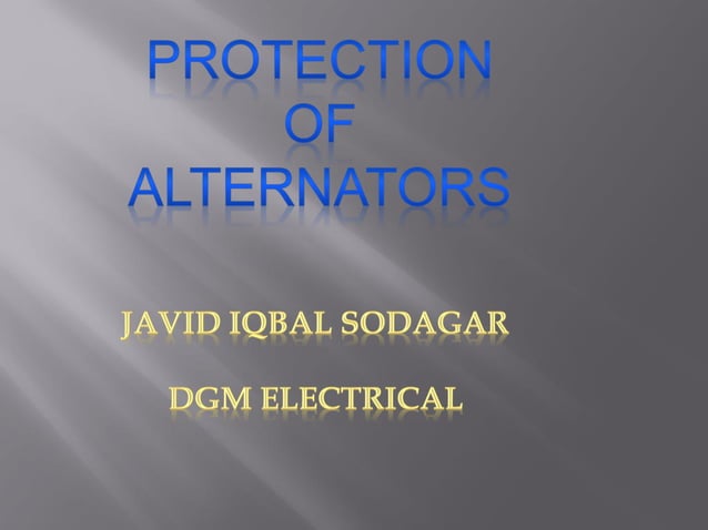 Protection of alternators javid iqbal sodagar | PPT