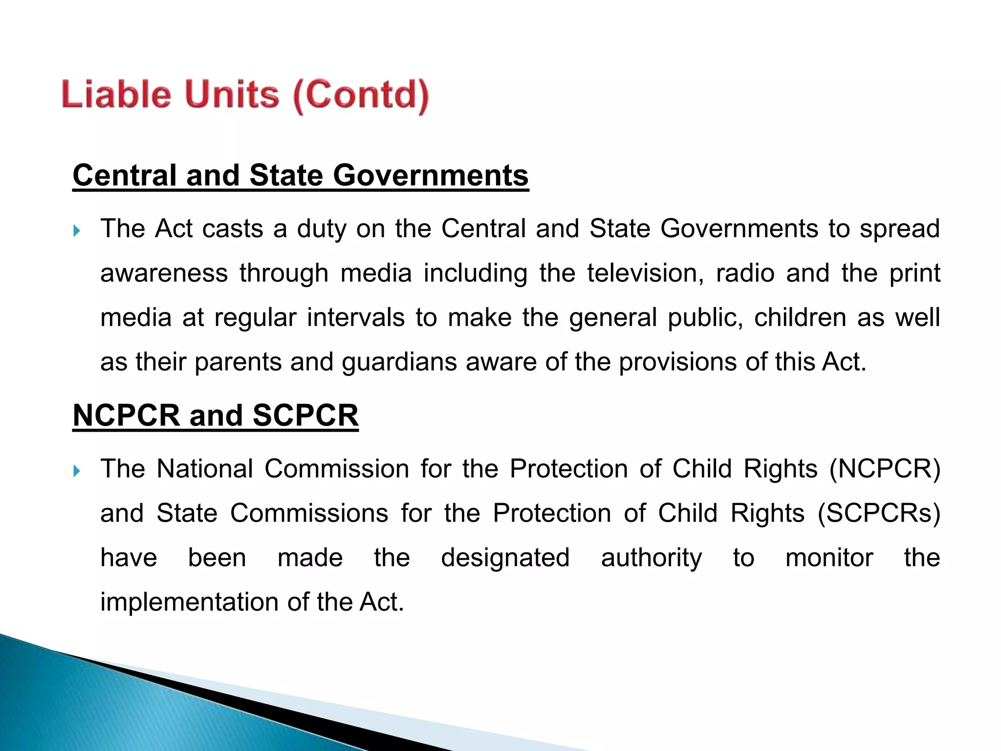 Protection of children from sexual offences act, India 2012 | PPTX