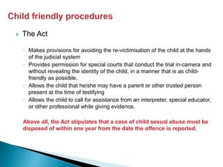 Protection of children from sexual offences act, India 2012 | PPTX