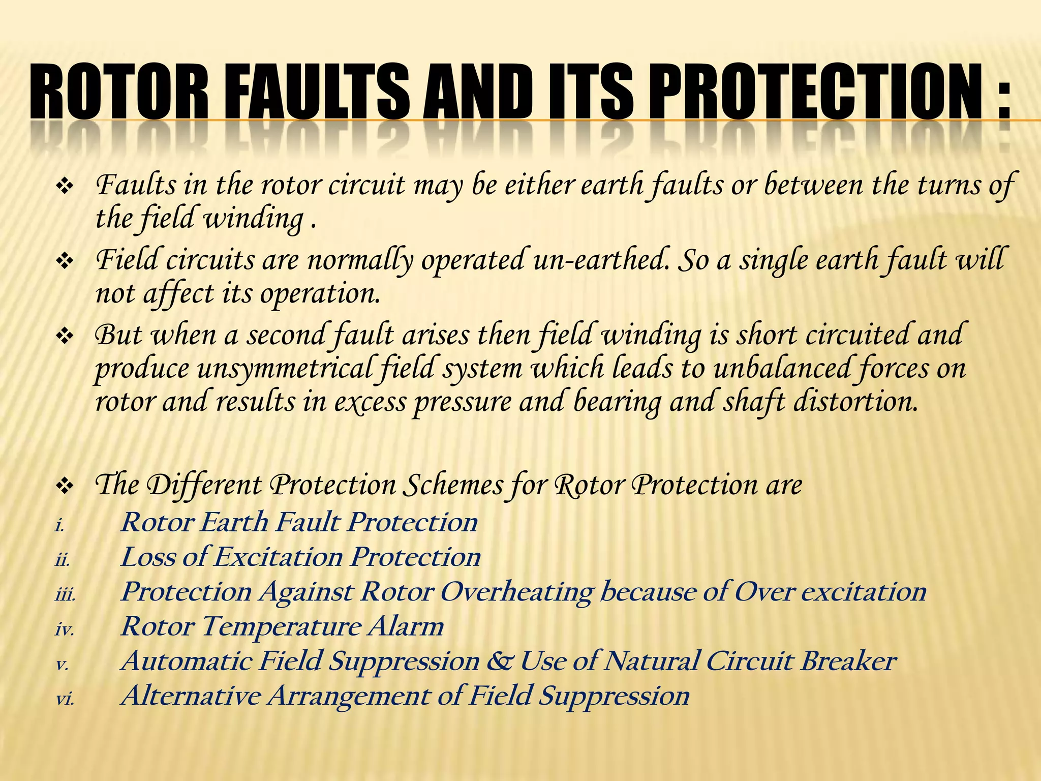 Protection Of Generator | PPTX