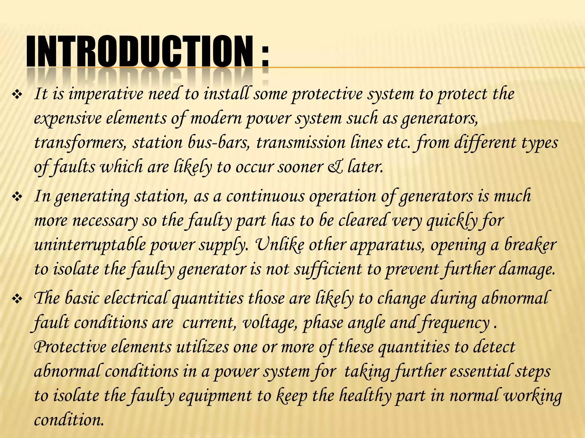 Protection Of Generator | PPTX