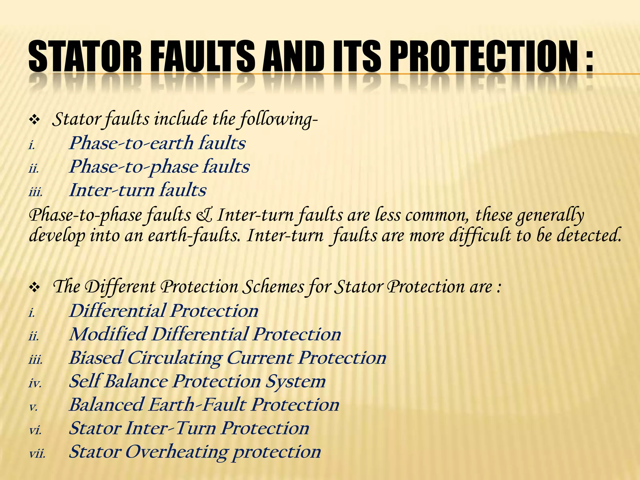 Protection Of Generator | PPTX