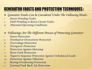 Protection Of Generator | PPTX