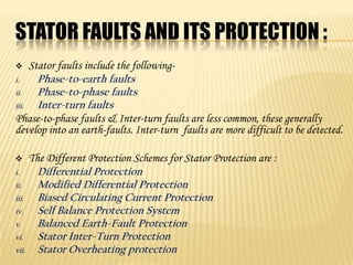 Protection Of Generator | PPTX