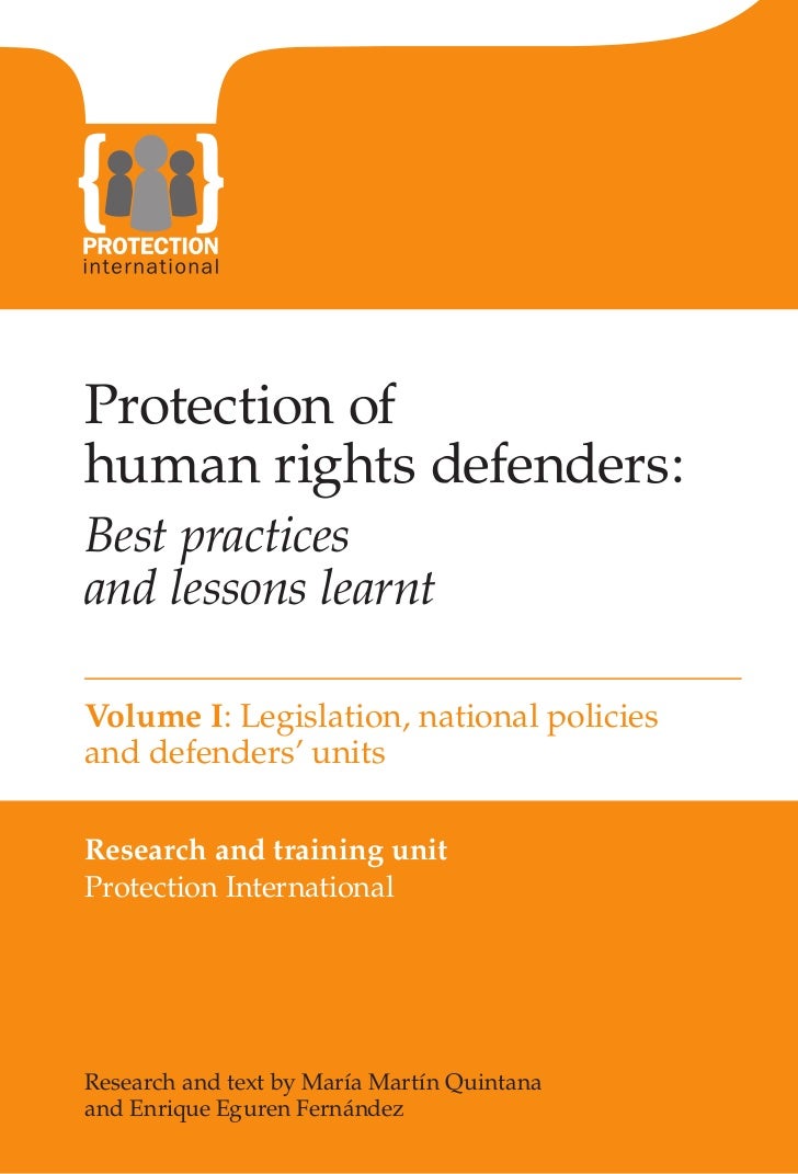 Protection Of Human Rights Defenders Legislation National Policies …
