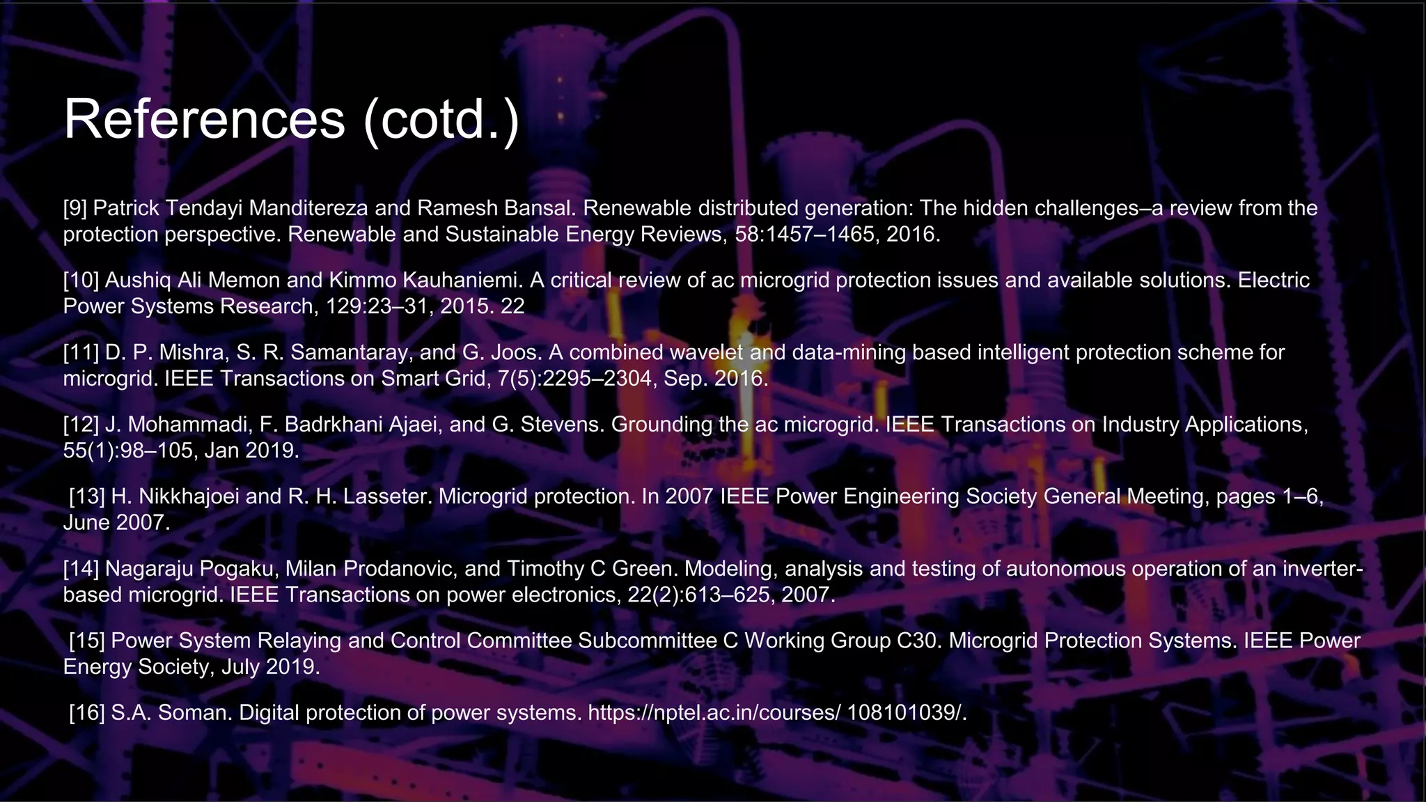 Protection Of Inverter Based Microgrids Ppt