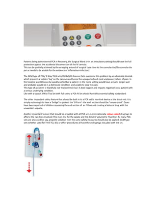 SAFER PCA, 3 WAY TIVA SET | DOC | First Aid | Injuries