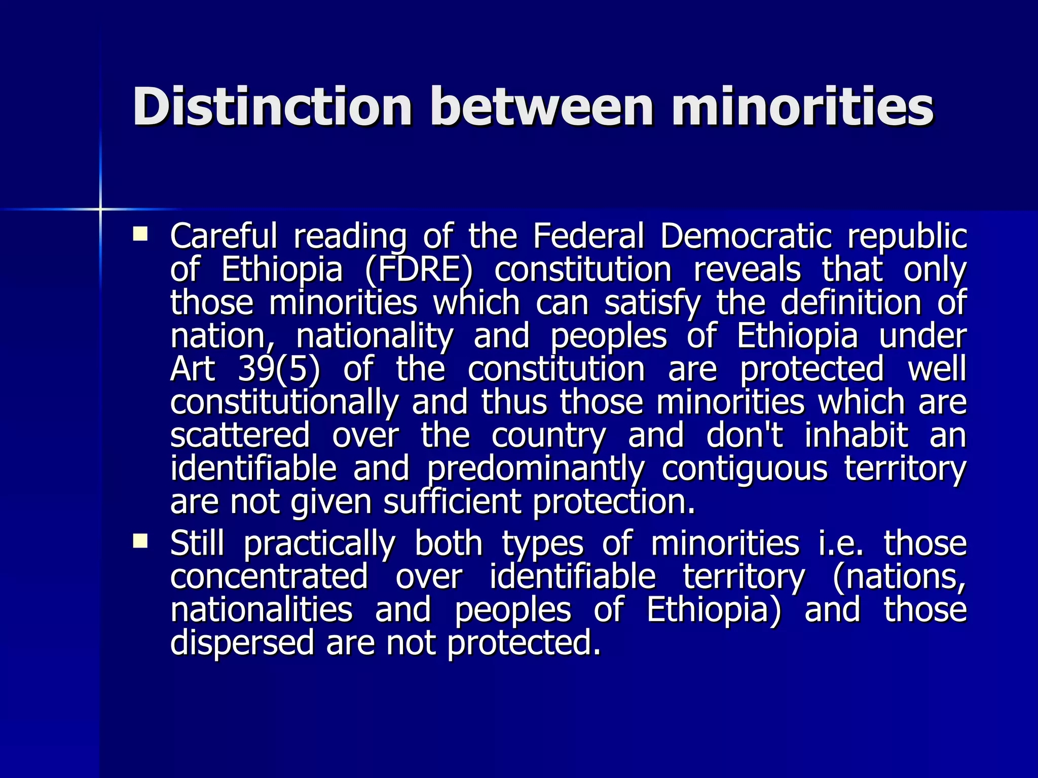 Protection Of Minorities In Ethiopia | PPT