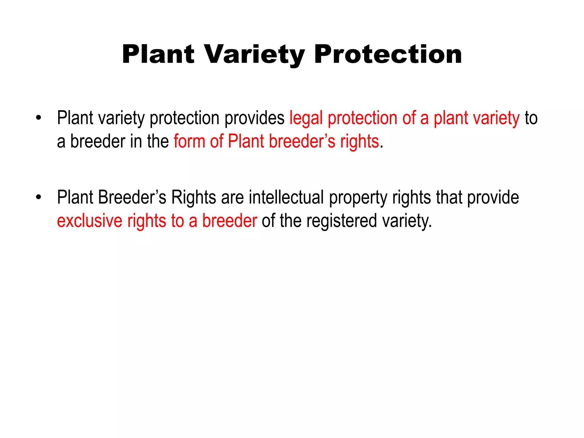 Protection of plant varieties and farmers right | PPTX