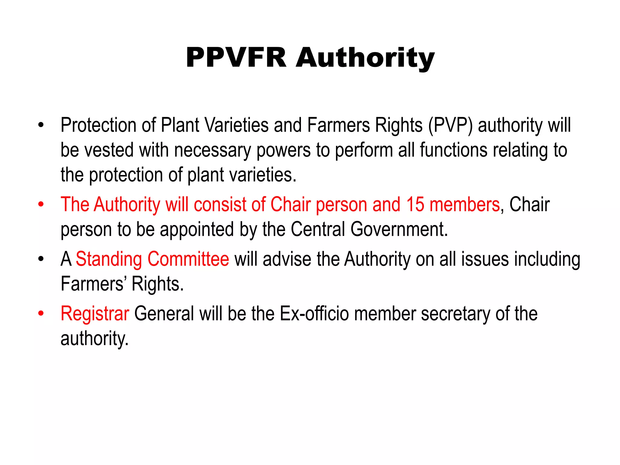Protection of plant varieties and farmers right | PPTX