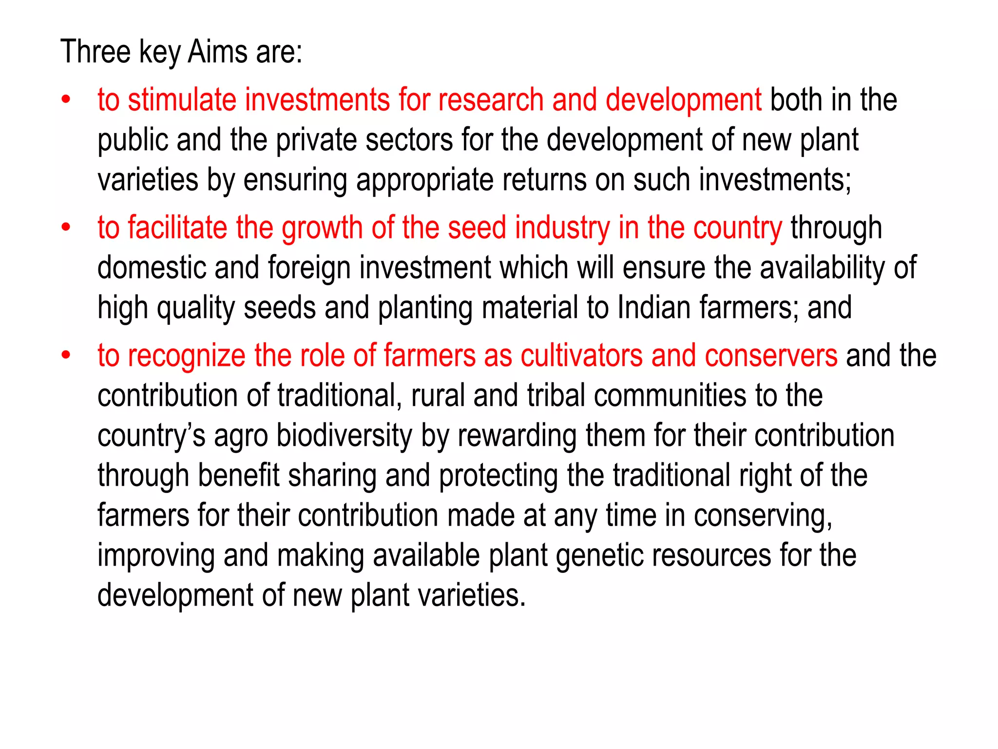 Protection of plant varieties and farmers right | PPTX