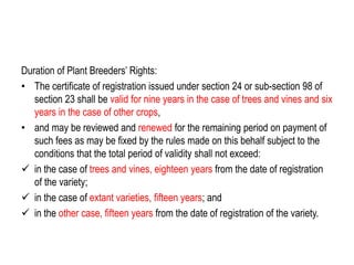 Protection of plant varieties and farmers right | PPTX