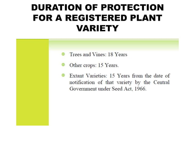 Protection of plant varieties and farmers right | PPTX | Agriculture ...