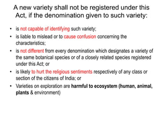 Protection of plant varieties and farmers right | PPTX