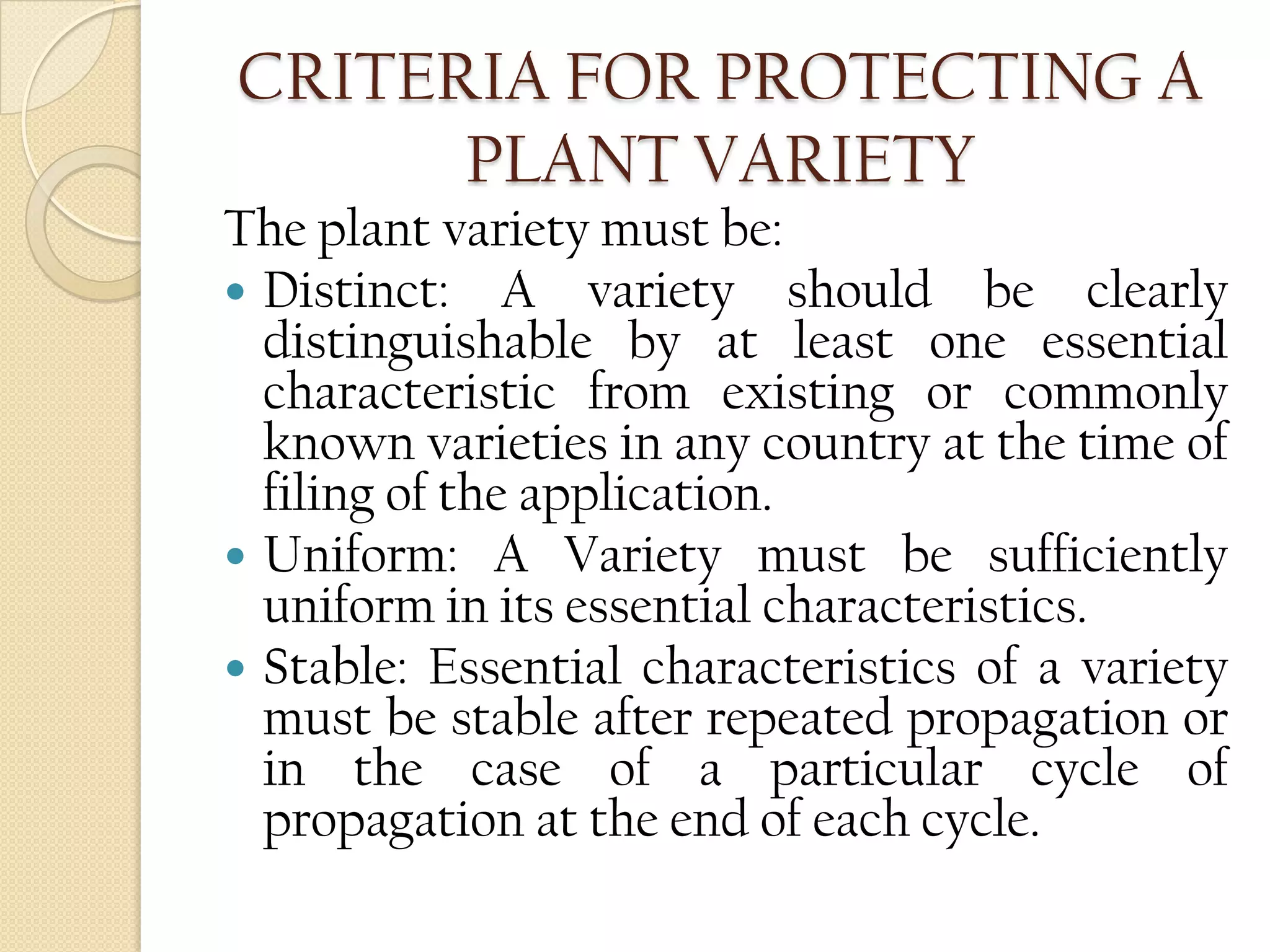 Protection of plant varieties and farmers' rights act | PPTX