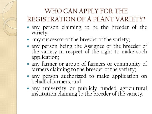 Protection of plant varieties and farmers' rights act | PPTX ...