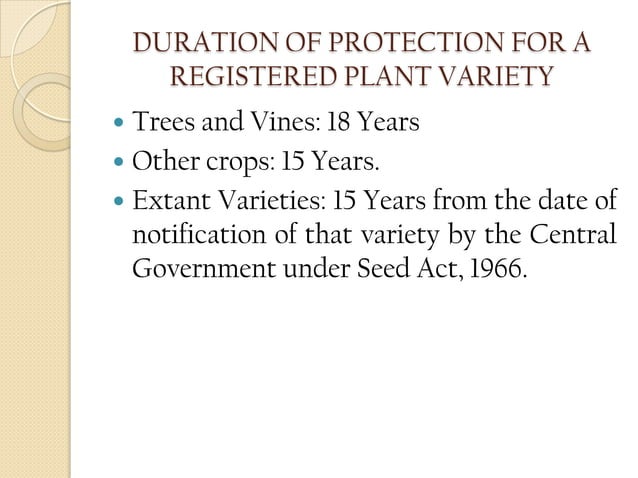 Protection of plant varieties and farmers' rights act | PPTX ...