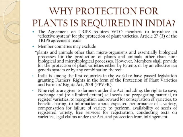 Protection of plant varieties and farmers' rights act | PPTX ...