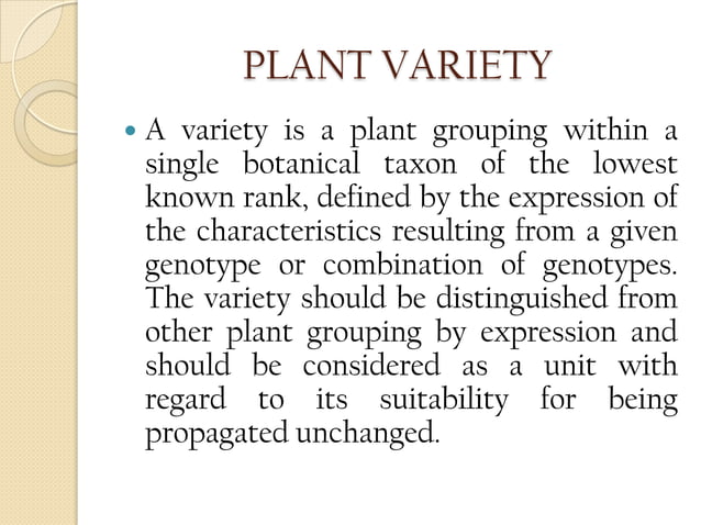 Protection of plant varieties and farmers' rights act | PPTX ...
