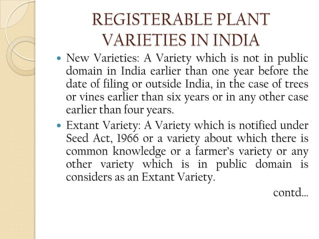 Protection of plant varieties and farmers' rights act | PPTX ...