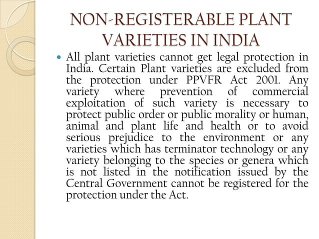 Protection of plant varieties and farmers' rights act | PPTX ...