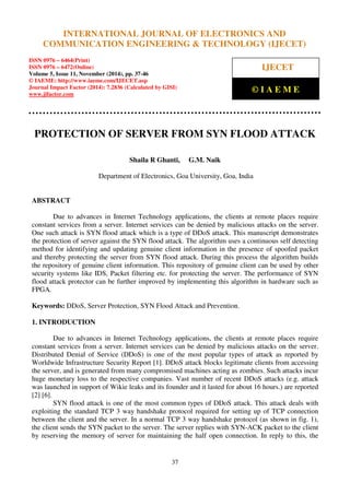 Protection of server from syn flood attack | PDF